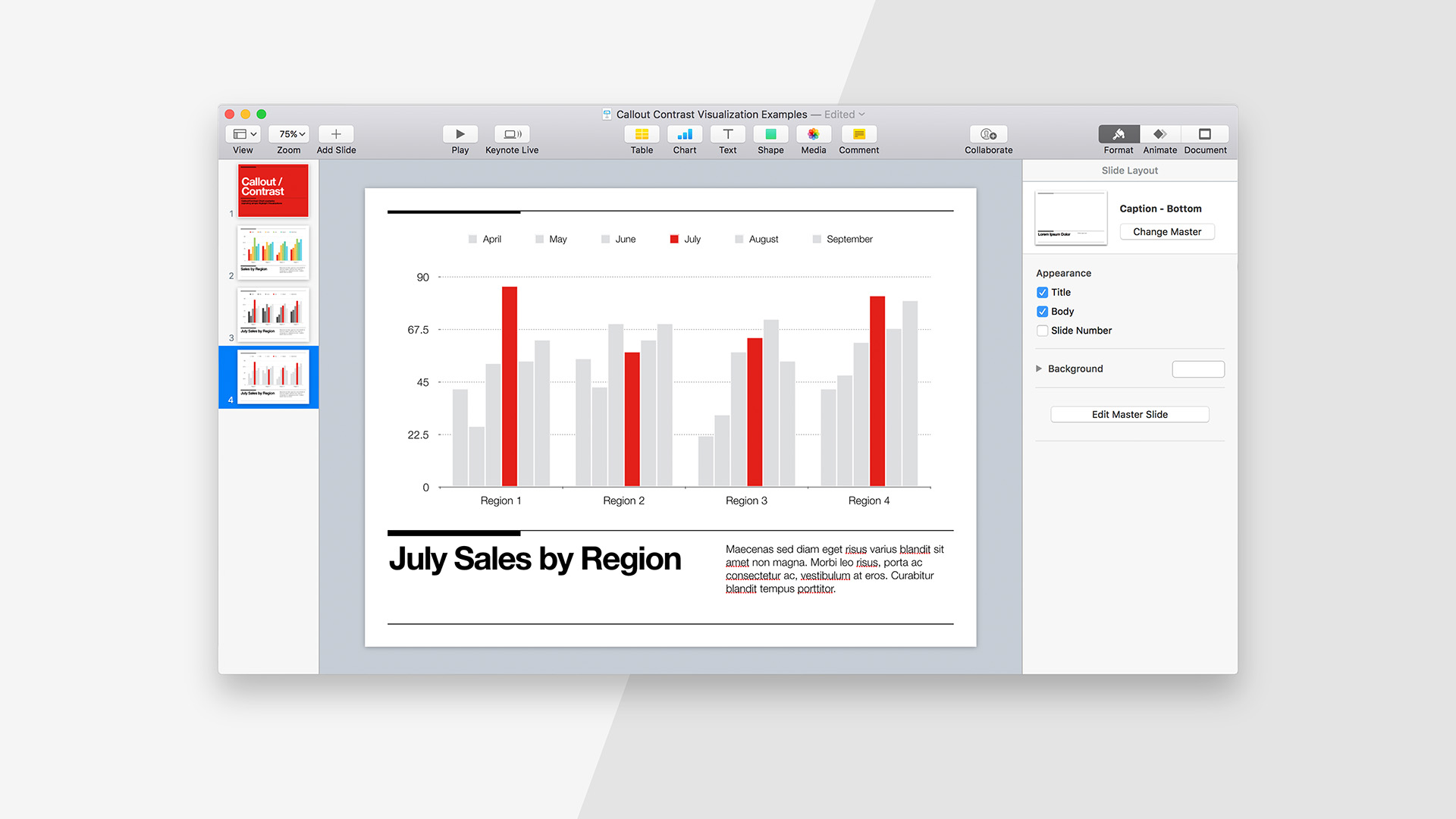 KeynotePro | Support | Easy Callout / Contrast Charts